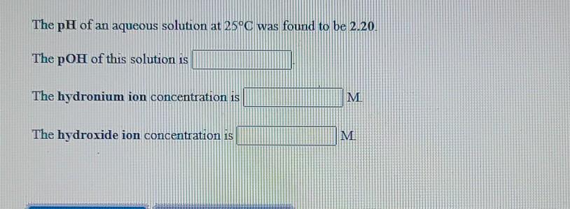 Solved The hydronium ion concentration in an aqueous | Chegg.com