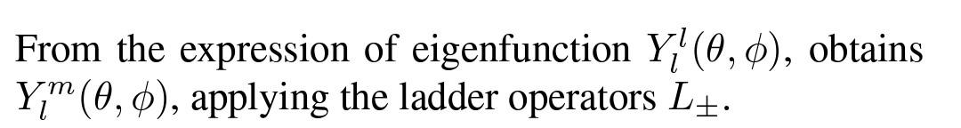 Solved From the expression of eigenfunction Yll(θ,ϕ), | Chegg.com