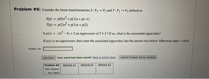 Solved Roblem 6 Consider The Linear Transformations