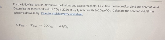 Solved For the following reaction, determine the limiting | Chegg.com