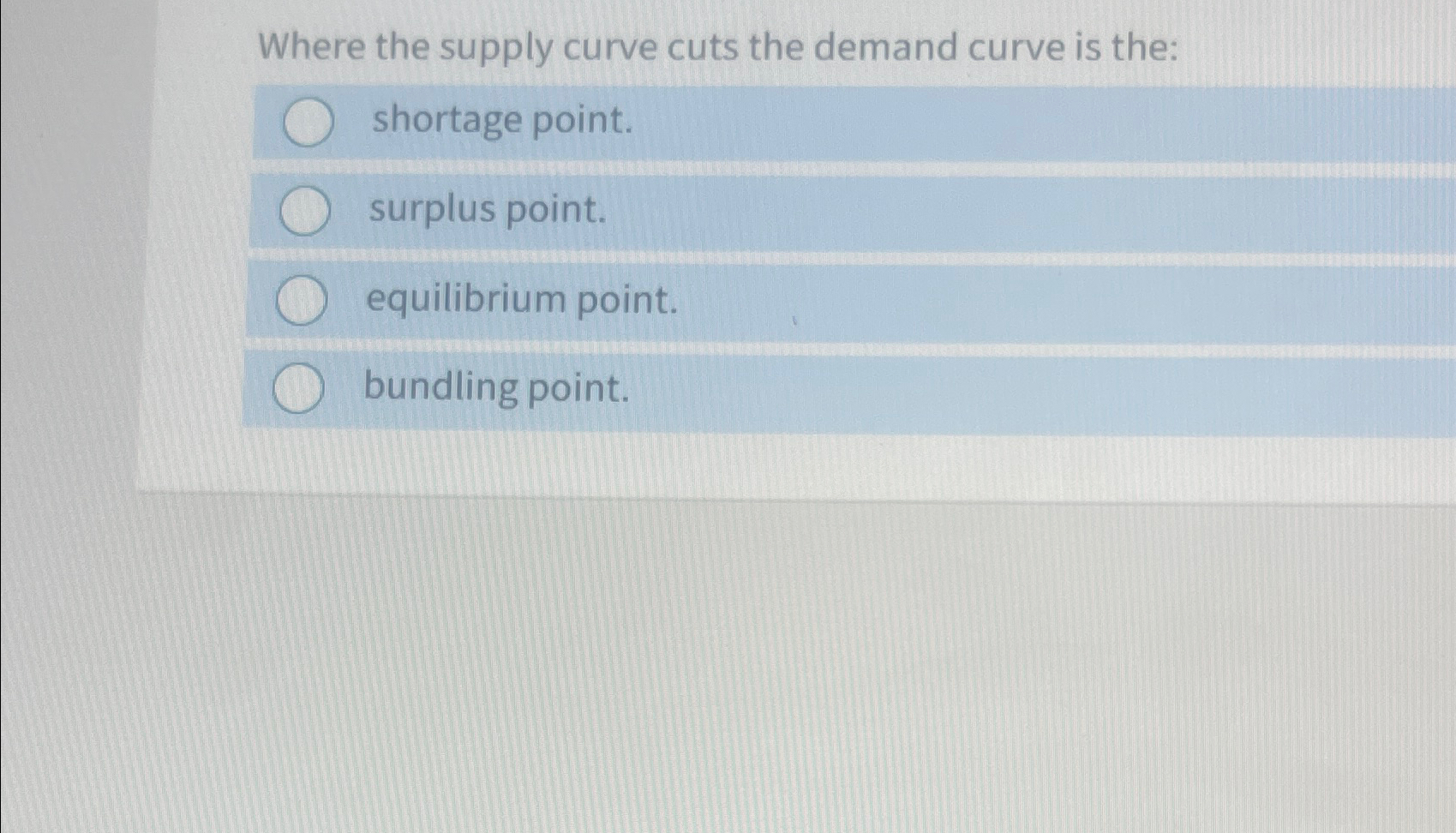 Solved Where the supply curve cuts the demand curve is | Chegg.com