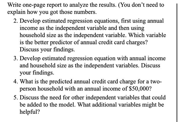 Solved Write one-page report to analyze the results. (You | Chegg.com