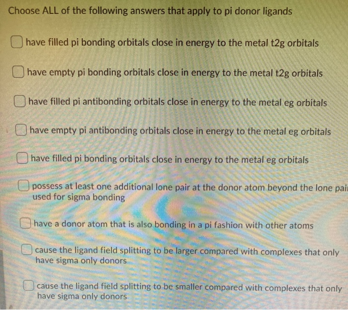 Solved Choose ALL of the following answers that apply to pi | Chegg.com