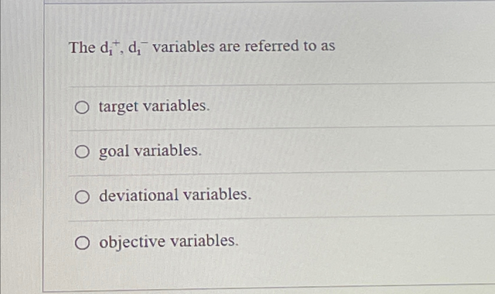 Solved The d1+,d1-variables are referred to astarget | Chegg.com