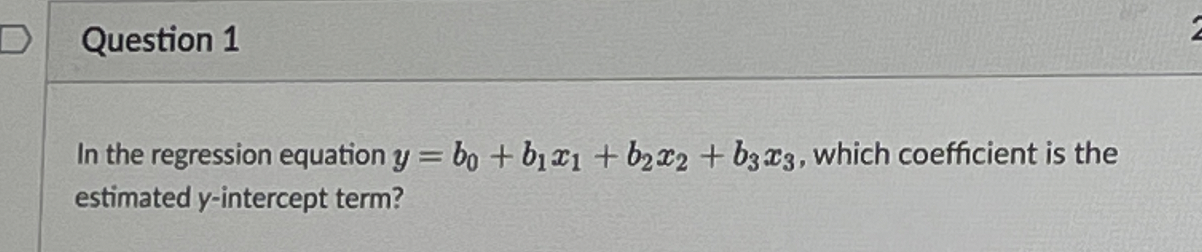 Question 1In the regression equation | Chegg.com