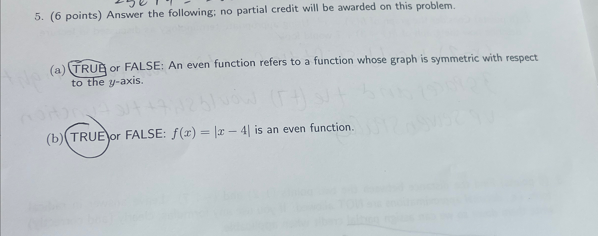 Solved (6 ﻿points) ﻿Answer the following; no partial credit | Chegg.com