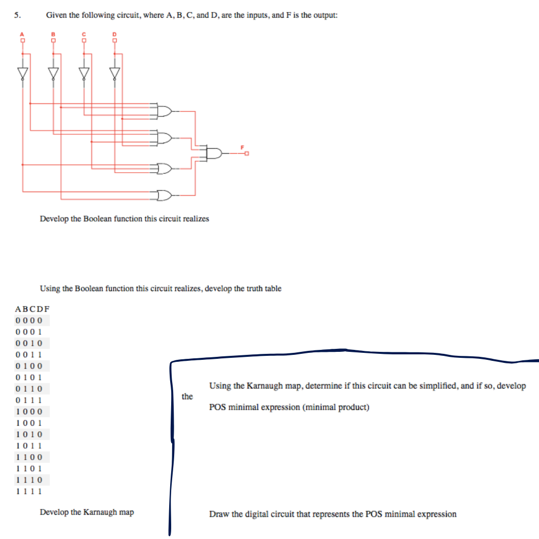 Solved 5. ﻿Given the following circuit, where A, ﻿B, ﻿C, | Chegg.com