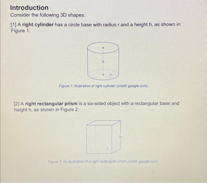 Solved Introduction Consider the following 3D shapes: [1] A | Chegg.com