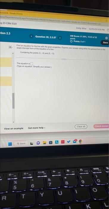 Solved sope-terocel torm of tive equich of a line. Cintaing | Chegg.com