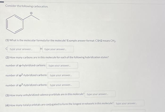 Solved Consider the following carbocation. (1) What is the | Chegg.com