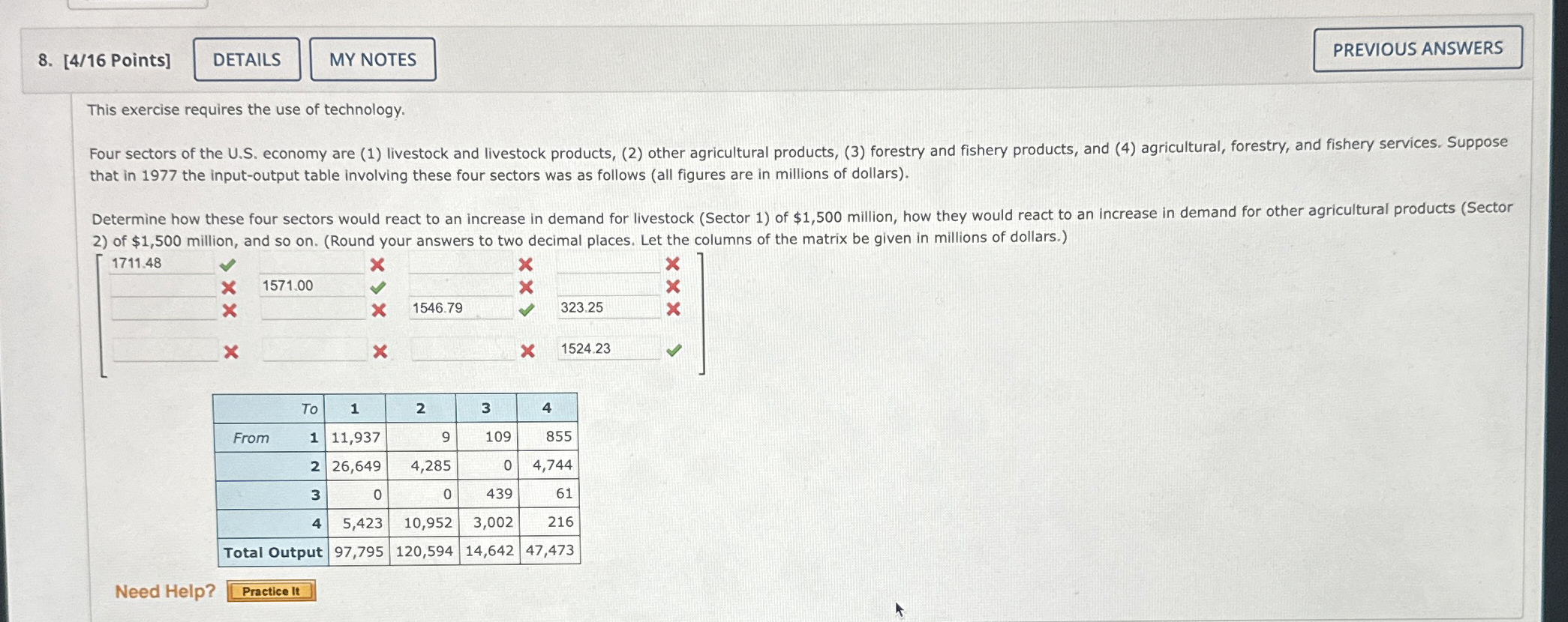 Solved This exercise requires the use of technology.Four | Chegg.com
