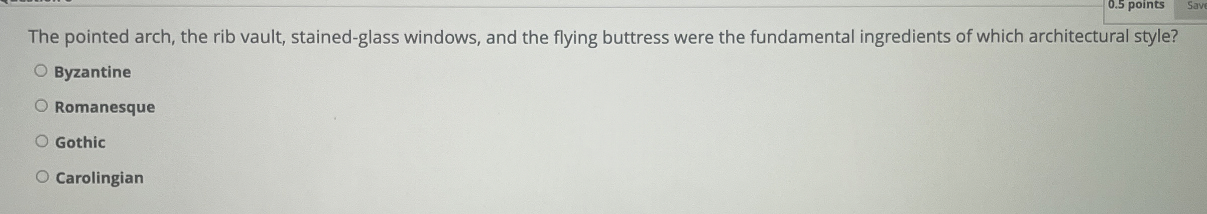 Solved The pointed arch, the rib vault, stained-glass | Chegg.com
