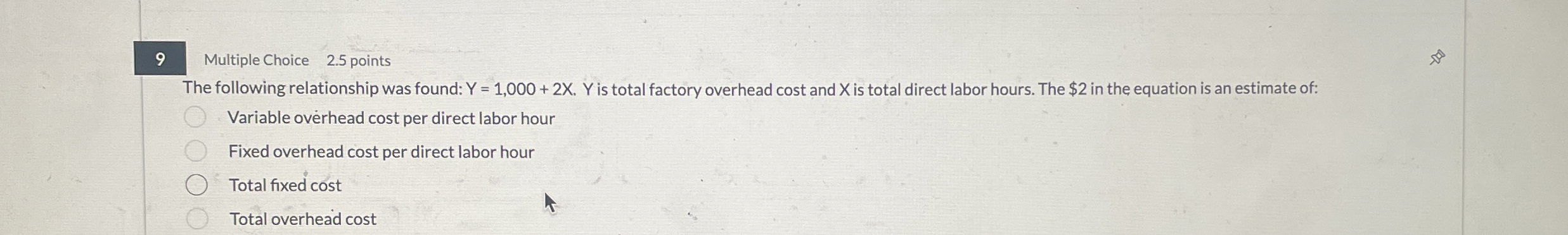 Solved 9 ﻿Multiple Choice 2.5 ﻿pointsThe following | Chegg.com