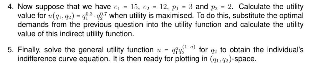 Solved 4. Now suppose that we have e1=15,e2=12,p1=3 and | Chegg.com