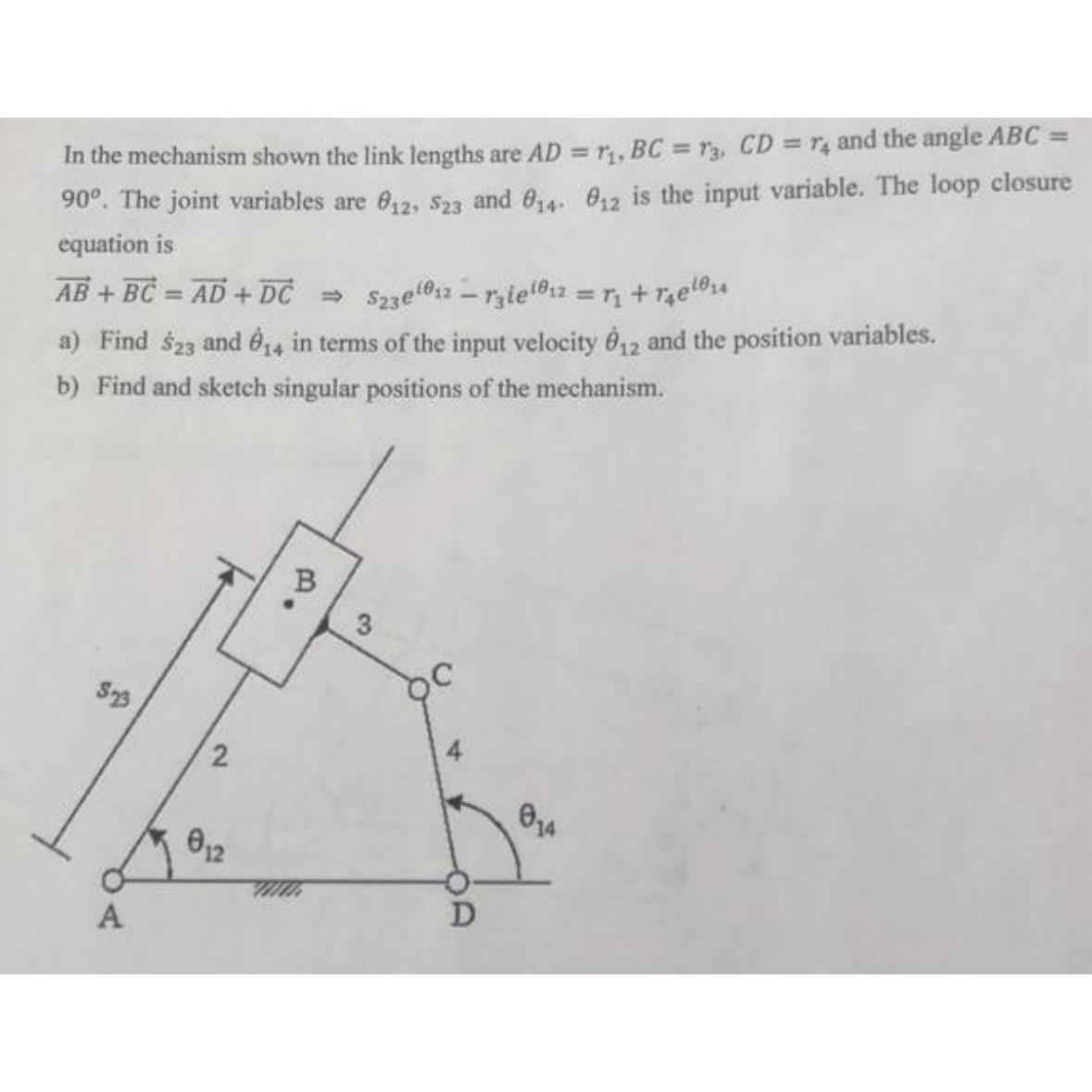 Solved In the mechanism shown the link lengths are | Chegg.com
