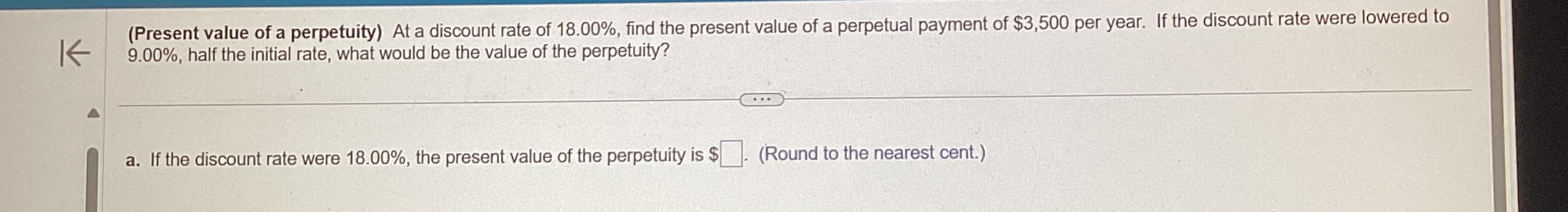 Solved (Present value of a perpetuity) ﻿At a discount rate | Chegg.com