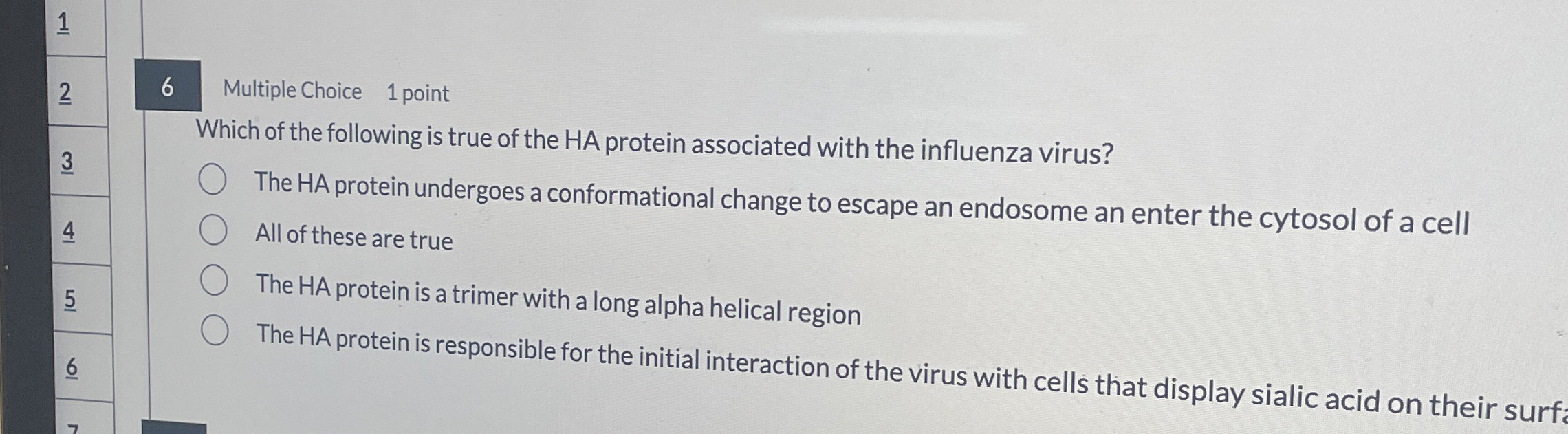 Solved 6Multiple Choice1 ﻿pointWhich of the following is | Chegg.com
