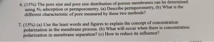 Solved 6. (15%) The pore size and pore size distribution of | Chegg.com
