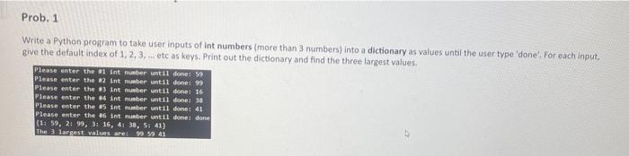 Solved Write a Python program to take user inputs of int | Chegg.com