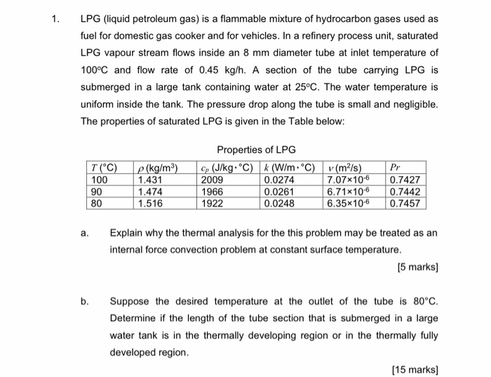 Solved 1. LPG (liquid petroleum gas) is a flammable mixture | Chegg.com