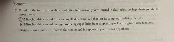 Solved Questions 7. Based on the information above and other | Chegg.com