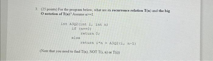 Solved 3. (25 points) For the program below; what are its | Chegg.com