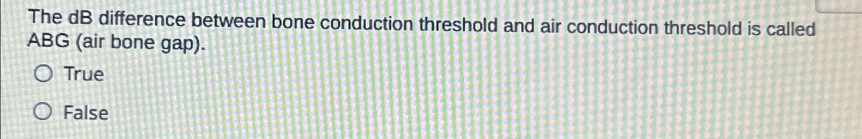 Solved The dB ﻿difference between bone conduction threshold | Chegg.com