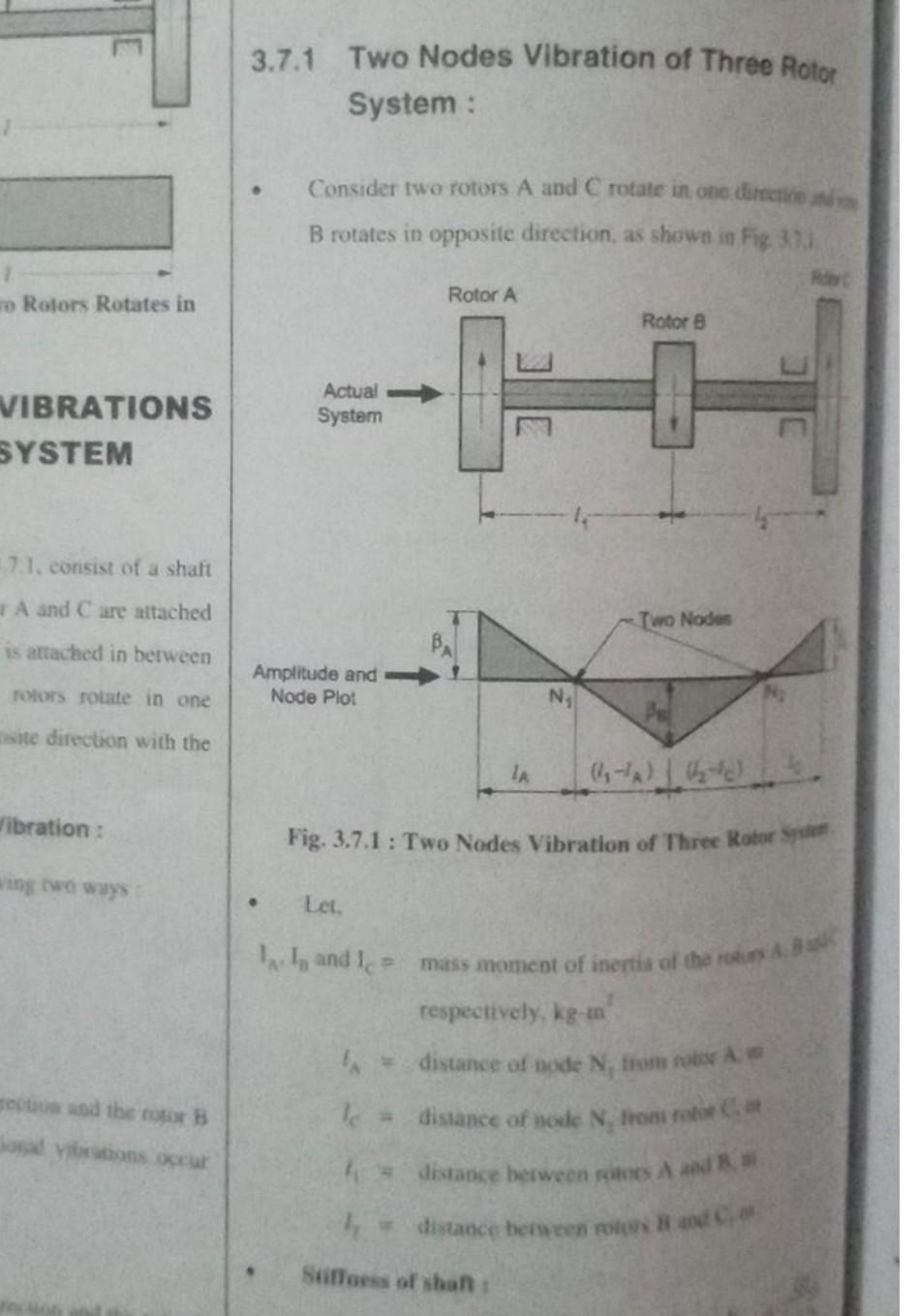 Solved Fig. 3.7.1: Two Nodes Vibration of Three R mass | Chegg.com