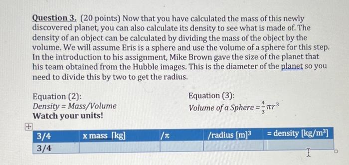 Solved Question 3. ( 20 points) Now that you have calculated | Chegg.com