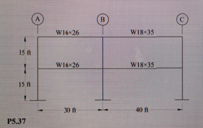Solved 37. A W12x72 column is an exterior 2nd story column | Chegg.com