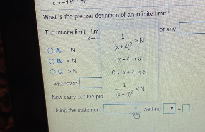 Solved Use the precise definition of infinite limits to | Chegg.com