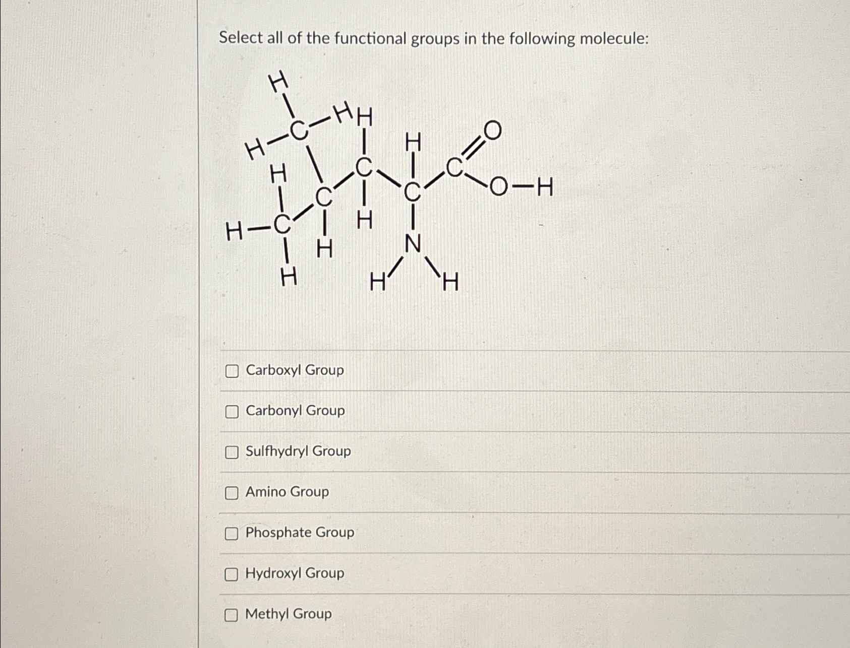 Select all of the functional groups in the following | Chegg.com