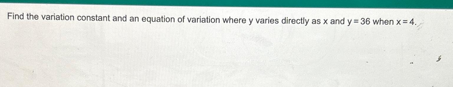 Solved Find the variation constant and an equation of | Chegg.com