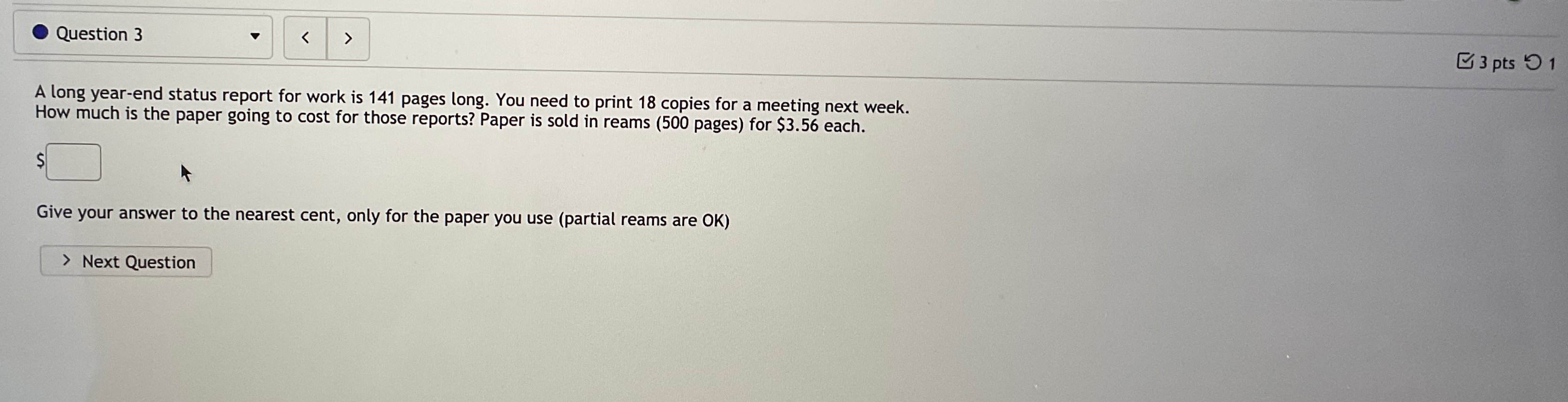 Solved Question 3A long year-end status report for work is | Chegg.com