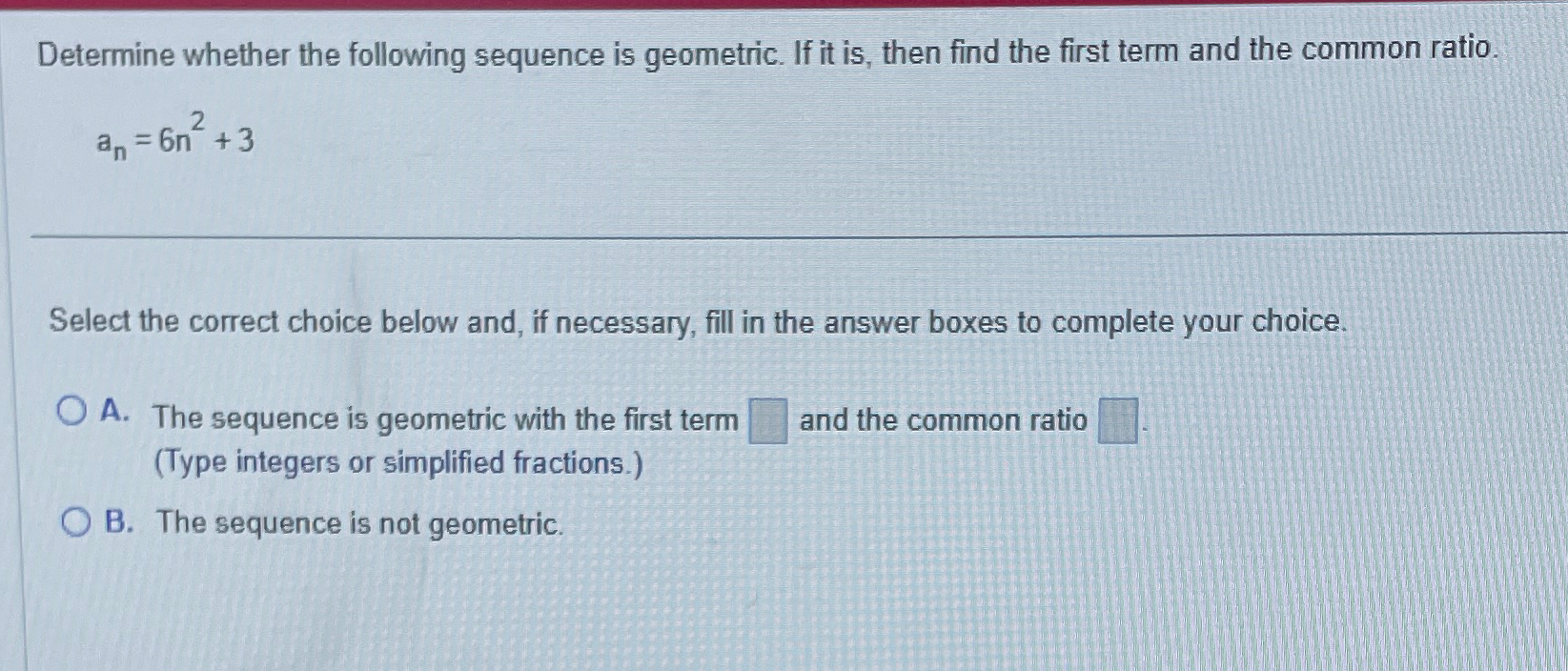 Solved Determine whether the following sequence is | Chegg.com
