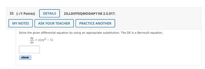 Solved 22. (-/1 points) DETAILS ZILLDIFFEQMODAP11M 2.5.017. | Chegg.com Solved 22. (-/1 points) DETAILS ZILLDIFFEQMODAP11M 2.5.017. | Chegg.com