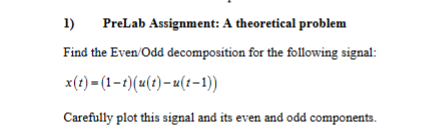 Solved PreLab Assignment: A theoretical problemFind the | Chegg.com
