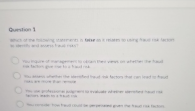 Solved Question 1Which of the following statements is faise | Chegg.com