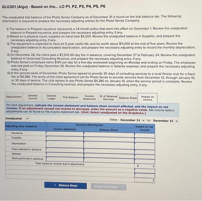 Solved GLO301 (Algo) - Based on the... LO P1, P2, P3, P4, | Chegg.com