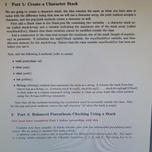 Solved 1 Part 1: Create a Character Stack We are going to | Chegg.com