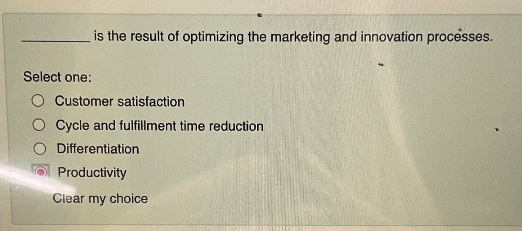 Solved is the result of optimizing the marketing and | Chegg.com