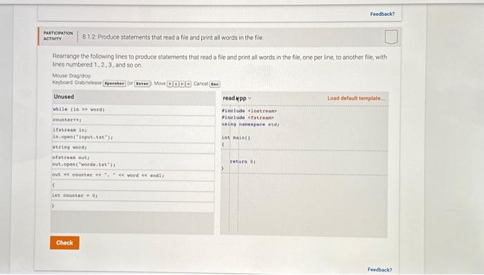 Rearrange the following lines to produce statements | Chegg.com