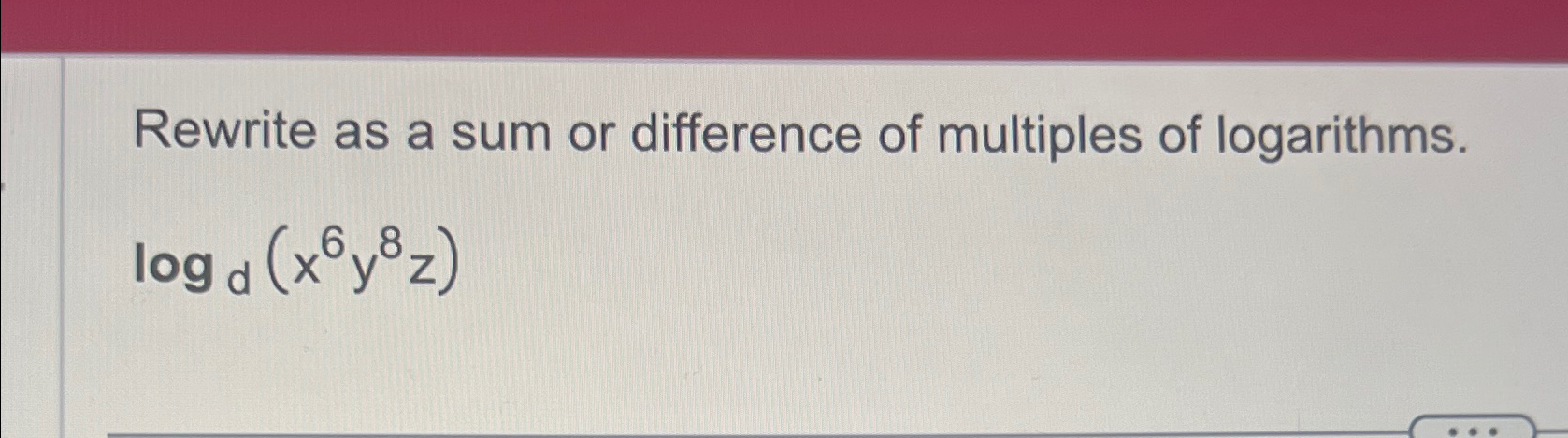 Solved Rewrite as a sum or difference of multiples of | Chegg.com