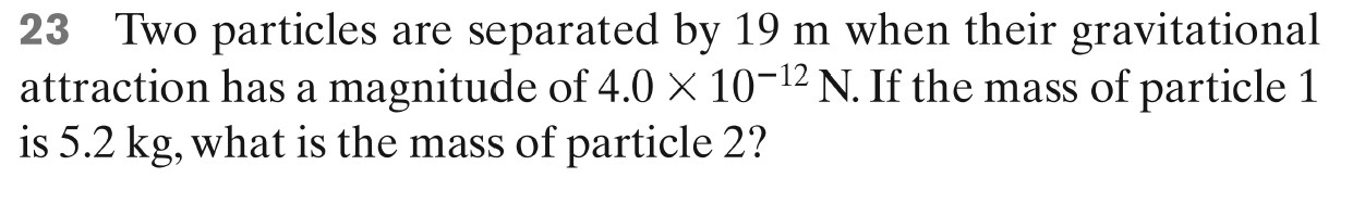 Solved 23 ﻿Two particles are separated by 19m ﻿when their | Chegg.com