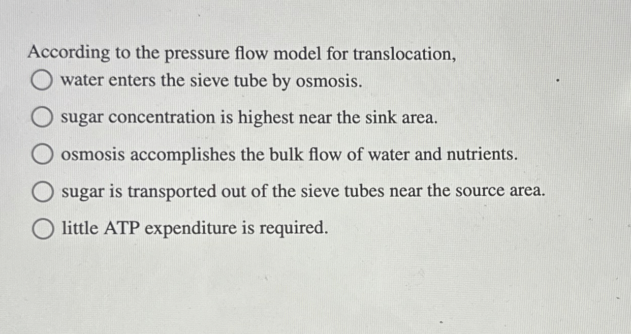 Solved According to the pressure flow model for | Chegg.com