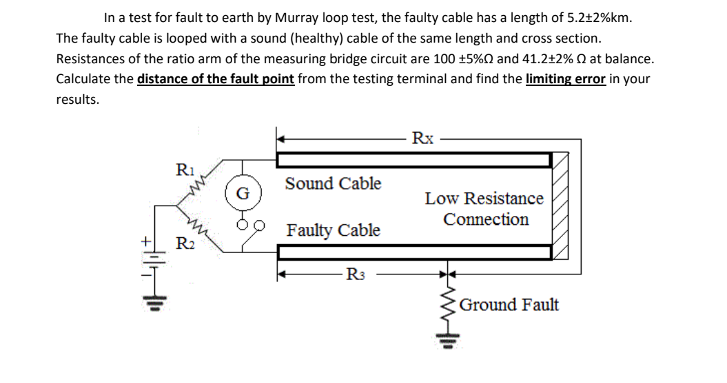 Solved In a test for fault to earth by Murray loop test, the | Chegg.com