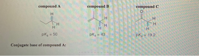 Solved compound A compound B compound C II pk, = 50 pk = 43 | Chegg.com