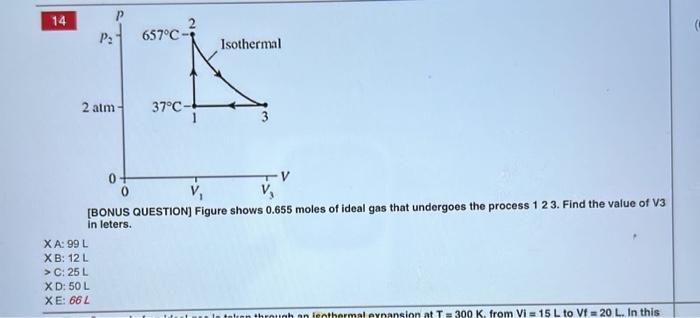 Solved isothermal V₁ V3 [BONUS QUESTION] Figure shows 0.655 | Chegg.com