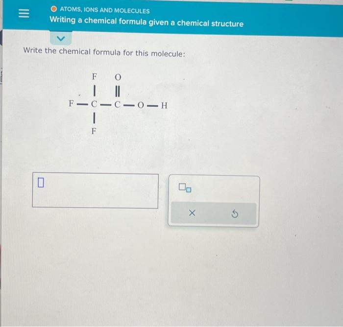 Solved Write the chemical formula for this molecule: | Chegg.com