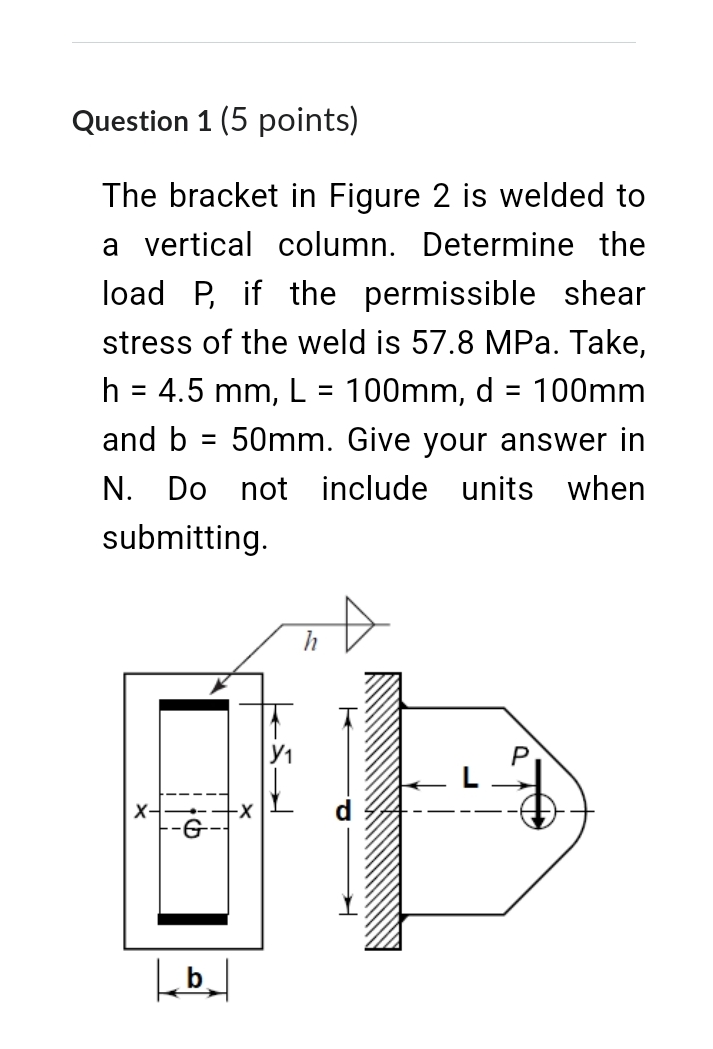 Solved Question 1 ( 4 ﻿points)The bracket in Figure 2 ﻿is | Chegg.com